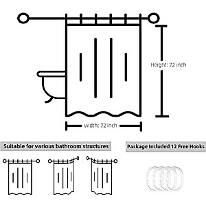 GUDAGUU 4 Pcs Leopard Print Bathroom Shower Sets Includes Brown Shower Curtain Bath Rug U Shape Mat Toilet Seat Cover and Hooks, 71 inch Size Long Bathroom Accessories Decor
