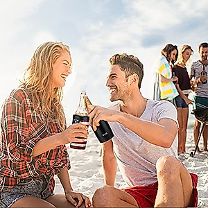 2 Pack Slim Can Cooler, 4-IN-1 Can Insulator for 12 Oz Beer & Soda, Double Wall Stainless Steel Can Sleeves Keep Your Beverages Cold (American Flag&Black)