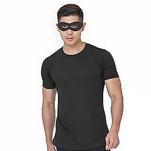 amscan Game Ready Team Spirit Party Super Hero Mask Accessory, Black, One Size, 2 7/8inch x 8 1/4inch