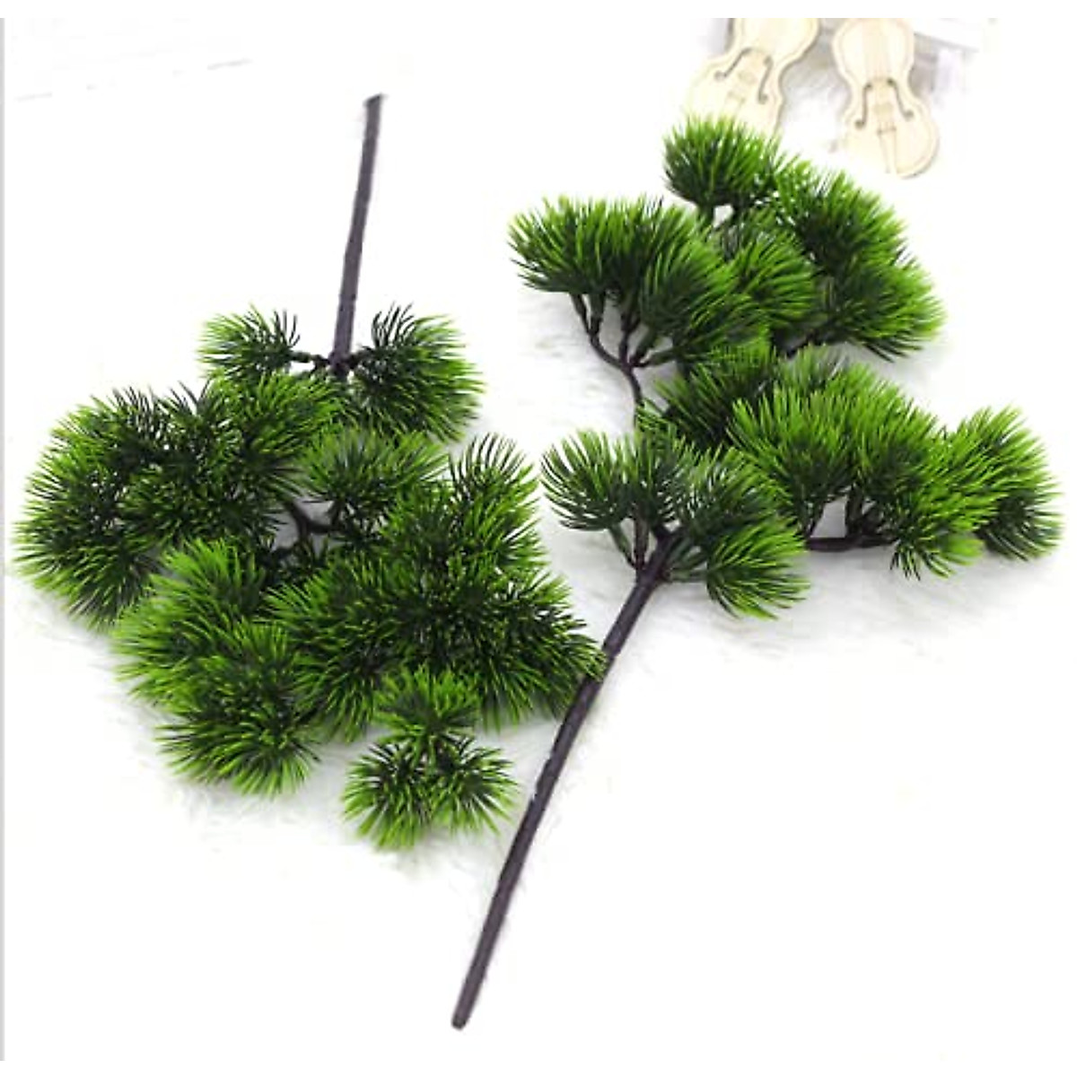 Artificial Pine Needles Pine Branches Green Leaves Spray Fake Greenery for Garland Wreath Christmas Embellishing Garden Wedding Home Outdoors Decorations (5)
