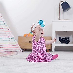 Fat Brain Toys Dimpl Wobbl - Blue - Travel-Friendly Baby Sensory & Teething Toy