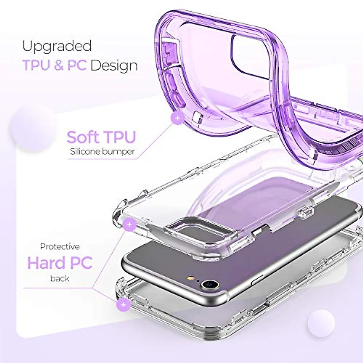 ORIbox Case Compatible with iPhone 7 Plus Case, Compatible with iPhone 8 Plus Case, Heavy Duty Shockproof Anti-Fall clear case