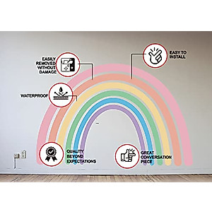Decords Rainbow Wall Decals Peel and Stick - Rainbow Wall Sticker Decals, Boho Rainbow Decor for Kids Bedroom - Rainbow Decor for Girls Bedroom, Nursery Decor - Made in Europe, 2 Years Warranty