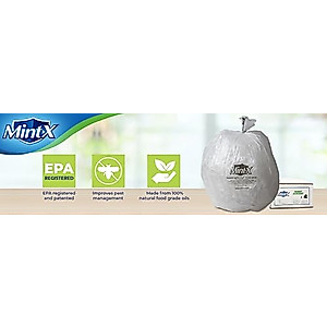 Mint-X Rodent Repellent Trash Bags, 1.3 Mil, Flat Seal, 46" Height x 40" Length, Clear (Pack of 100),MX4046XHC