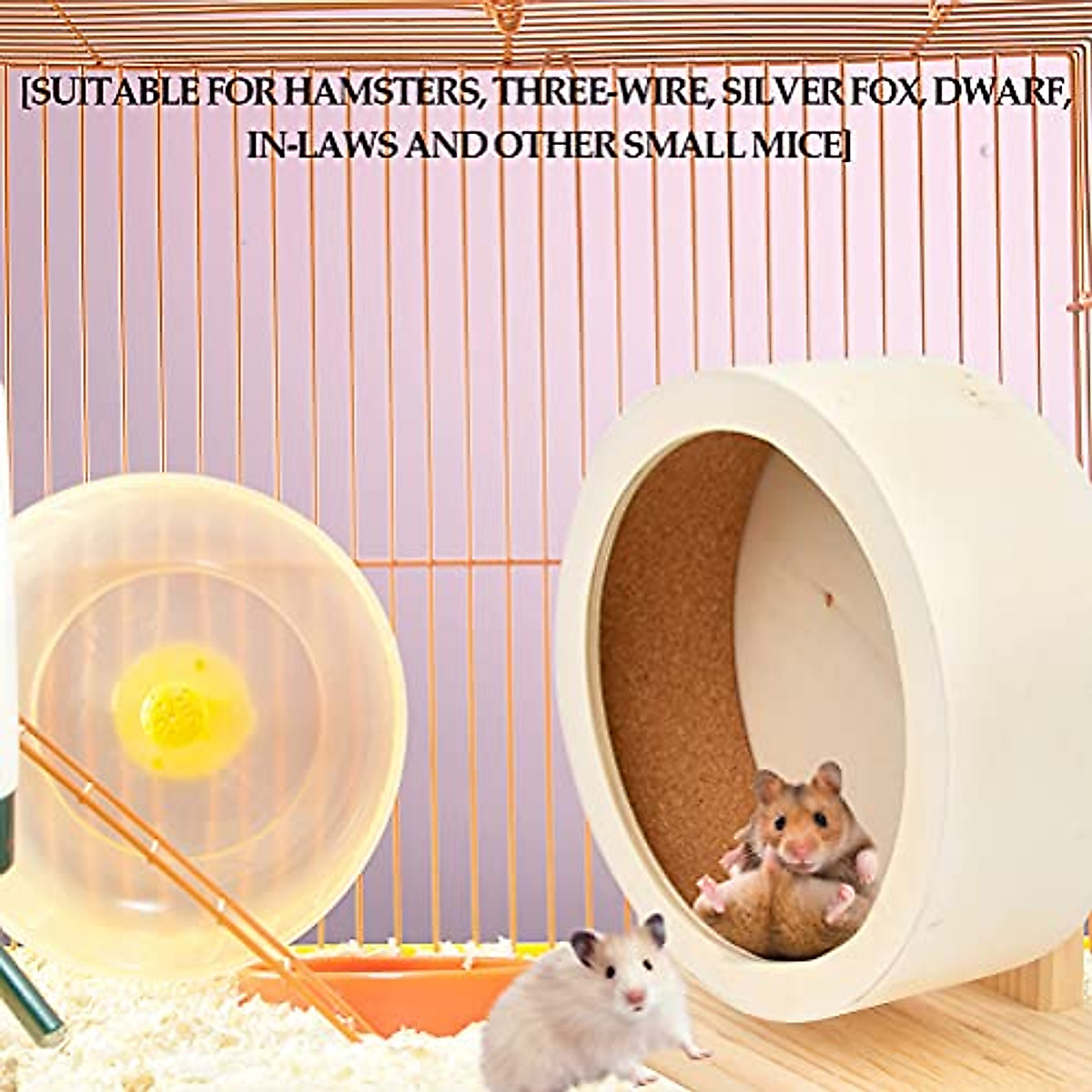 SB Goods Wooden Hamster Exercise Wheel, Silent Wooden Small Pets Exercise Wheel Silent Hamster Running Wheel for Hamsters Gerbil Mice Guinea Pigs and Other Small Pets