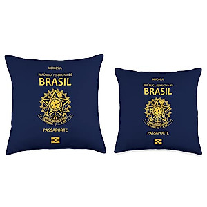 Brazil passport,Brazil,Brazilian,Brazil flag. Throw Pillow