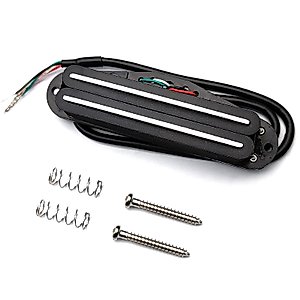 SAPHUE Dual Humbucker Single-Coil-Sized Guitar Humbucker Pickup Fit Fender Strat Squier Tele Electric Guitar (Black)