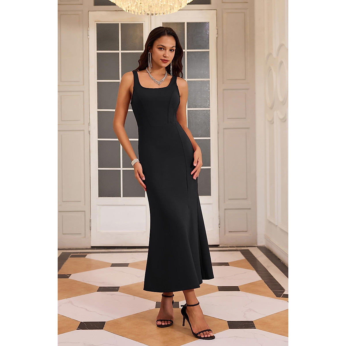 GRACE KARIN Black Cocktail Dresses for Women 2023 Wedding Guess Cocktial Formal Dresses for Women 2023 Trendy Black XL