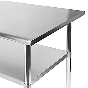 KPS Commercial Stainless Steel Work Prep Table 18 x 36 with Double Overshelf 12 x 36 - NSF