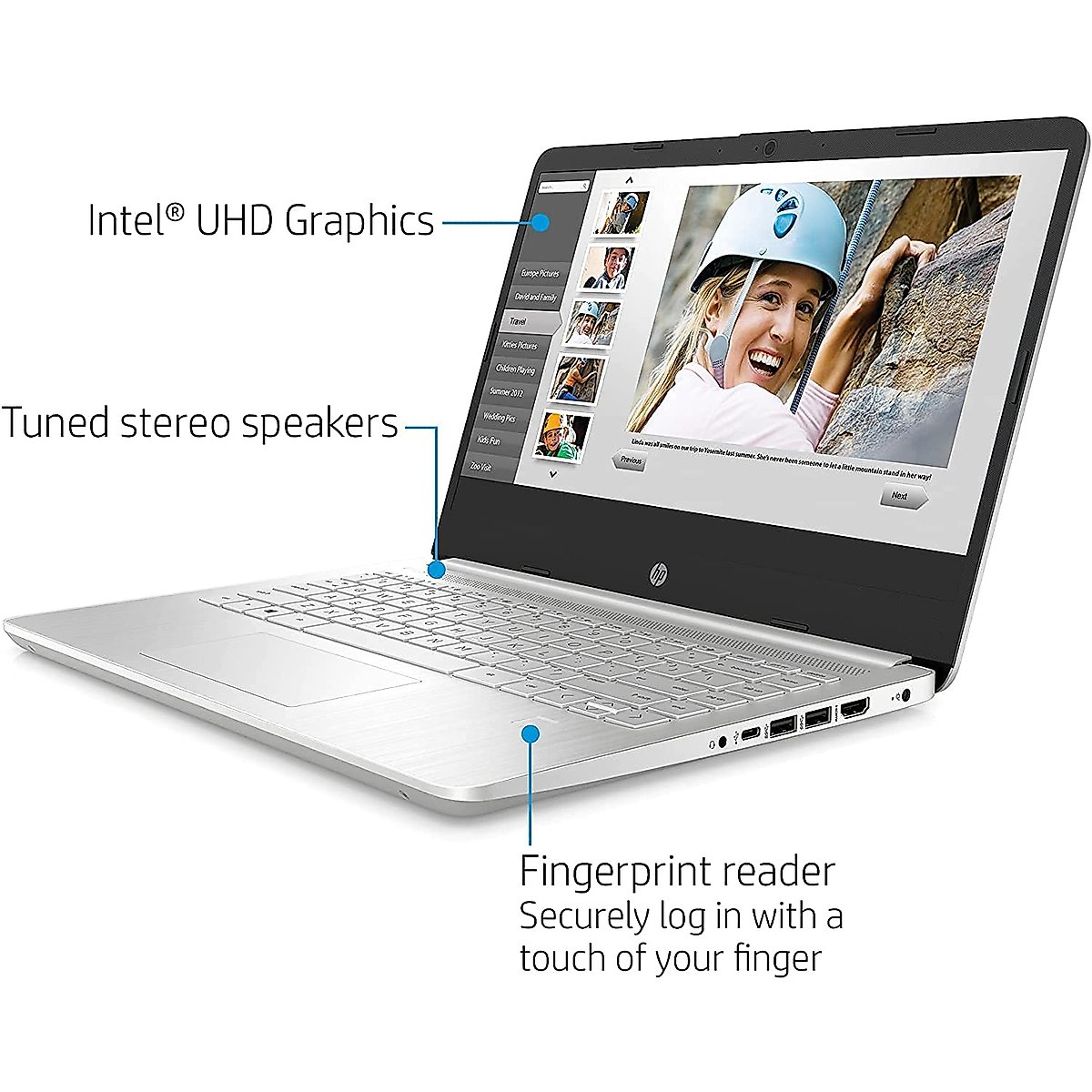 2022 New HP Flagship 14 Laptop: 14" FHD IPS Display, Dynamic 4-Core Intel i3-1125G4(Upto 3.7GHz), 8GB RAM, 256GB SSD, UHD Graphics, Backlit-KYB, FP-Reader, WiFi, Fast Charge, HDMI, USB-C, Win10S, TF