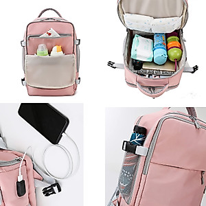 Travel Backpack Purse for Women, Duffel bag Waterproof Carry On Backpack Hiking Backpack (1_3 Pink)