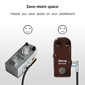 AZOR Heavy Metal Distortion Guitar Effect Pedal with Guitar Effect Pedal Cables 3 Pack (Gold)