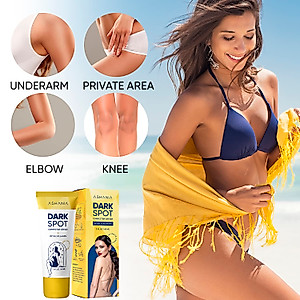 Ashania Dark Spot Remover For Body Cream, Dark Armpit Remover, Neck, Elbows, Armpit, Knees, Bikini Areas, Inner Thighs, Sun Spot and Private Areas