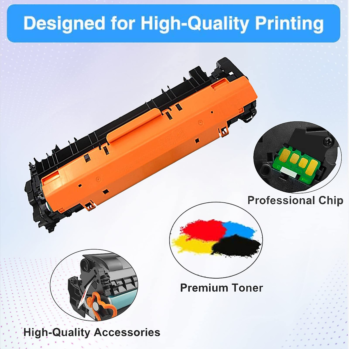 Compatible for HP 207A Toner Cartridge Replacement for 207A W2210A W2211A W2213A W2212A Toner Cartridge for HP Laserjet Pro M255dw M255nw M282nw M283fdn M283fdw Black Ink