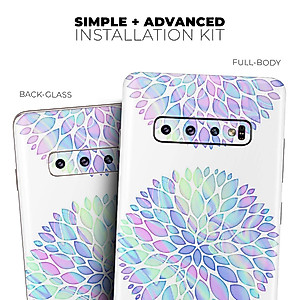 DesignSkinz Iridescent Dahlia v5 Protective Vinyl Decal Wrap Skin Cover Compatible with The Samsung Galaxy S20 (Screen Trim & Back Glass Skin)