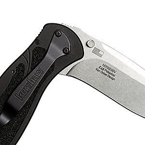 Kershaw S30V Blur Pocketknife, 3.4" S30V Powdered Stainless Steel Recurved Blade, Assisted Thumb-Stud Opening EDC