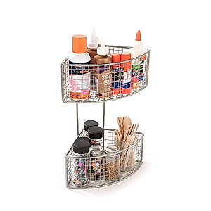 Spectrum Diversified 2-Tier Corner Basket, Satin Nickel