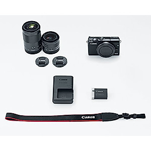 Canon EOS M100 Mirrorless Camera w/ 15-45mm Lens & 55-200mm Lens - Wi-Fi, Bluetooth, and NFC enabled (Black)