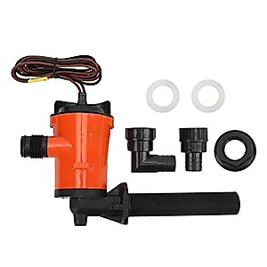 Livewell Pump丨 Qiilu Aerator Pump丨800GPH Livewell Pump Bait Tank Aerator 12V Submersible Cartridge Boat Bilge Pump for Marine Boat Yacht Series