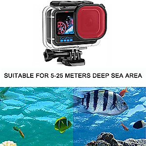 FitStill Waterproof Housing for Go Pro Hero 11 Black/Hero 10 Black/Hero 9 Black,Protective 60m Underwater Dive Case Shell with 3 Pack Filters