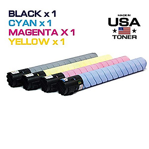 MADE IN USA TONER Compatible Replacement for use in Konica Minolta® bizhub C258, c308, c368, c454, c554, C454e, C554e Universal (TN-324K/C/M/Y, TN-512C/M/Y/K) (Black,Cyan,Yellow,Magenta, 4-Pack)