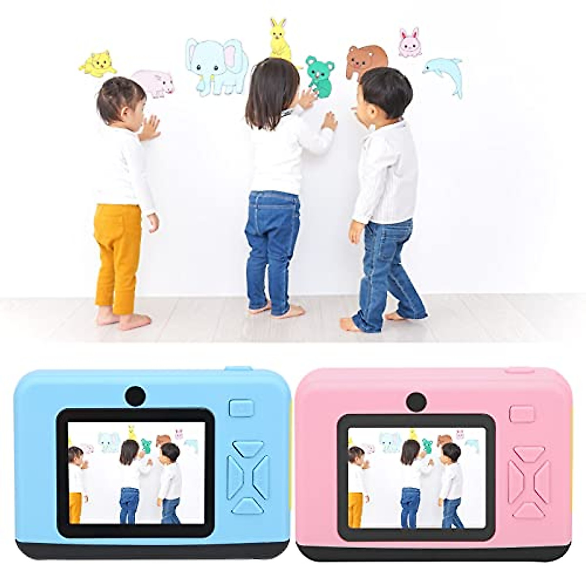 Children Camera 2 inch 20MP HD Children Digital Camera IPS Screen Anti‑Drop Video Recording Camera Camera Children Video Camera Gift for for Children Kids(Pink)