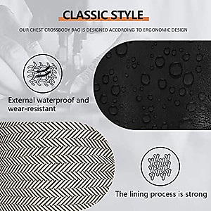 JYG Sling Bags for Women Crossbody Small PU Leather Chest Bag Guitar Strap Purse Fashion 2022 for Traveling Sporting (Black)