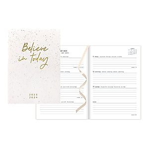 Letts of London Inspire Academic Weekly/Monthly Planner, August 2023 to July 2024, Week-to-View, Sewn Binding, Multilingual, A5 Size, 8.25" x 5.875", White (C031386-24)