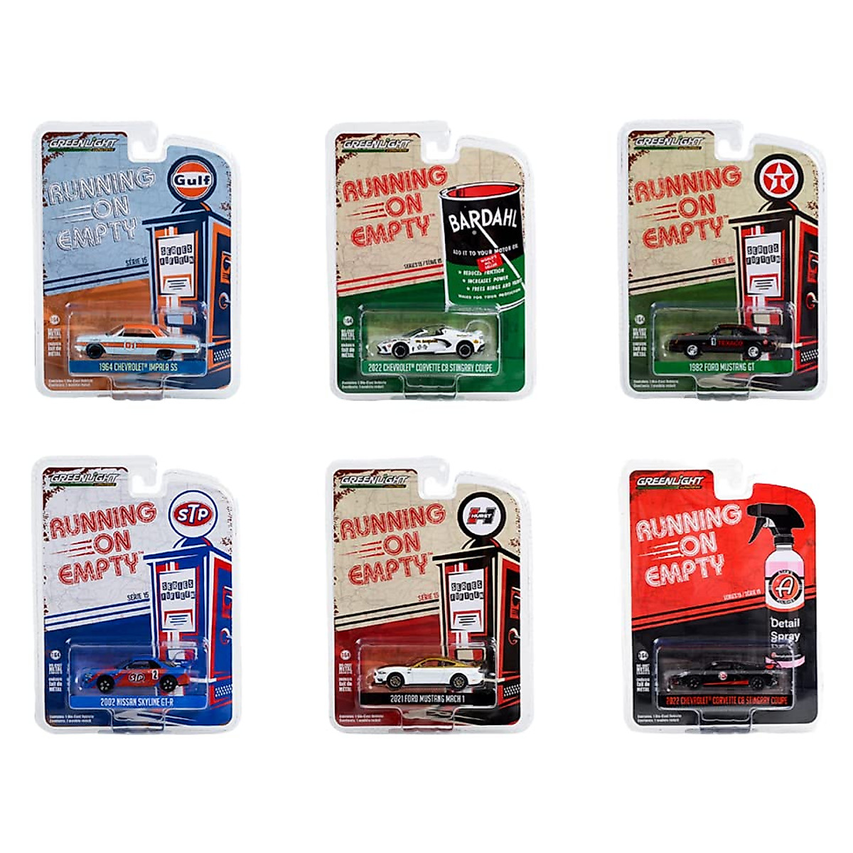 Greenlight 41150 Running on Empty Series 15 Complete Set of Six (6) Diecast Models 1:64 Scale