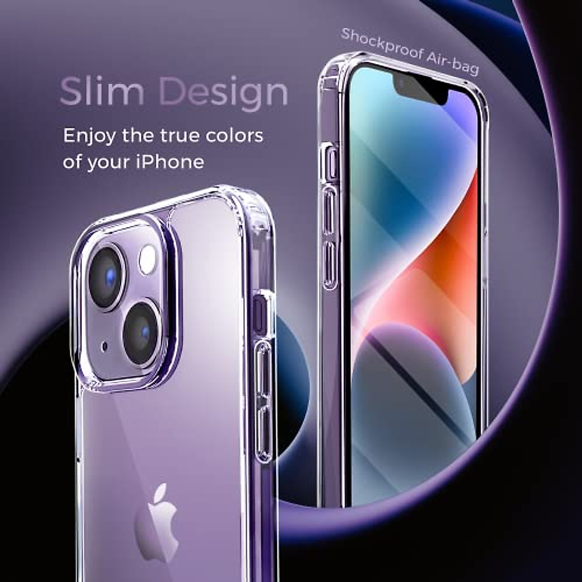 MOTIVE for iPhone 14 Plus Case Clear, Dustproof Protective Bumper & Slim Cover Transparent Case, Not Yellowing Phone Case for Apple iPhone | 14 Plus Case 6.7" - Crystal Clear