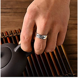 Vintage Real 925 Sterling Silver Feather Band Ring Jewelry for Men Women Size 8.5