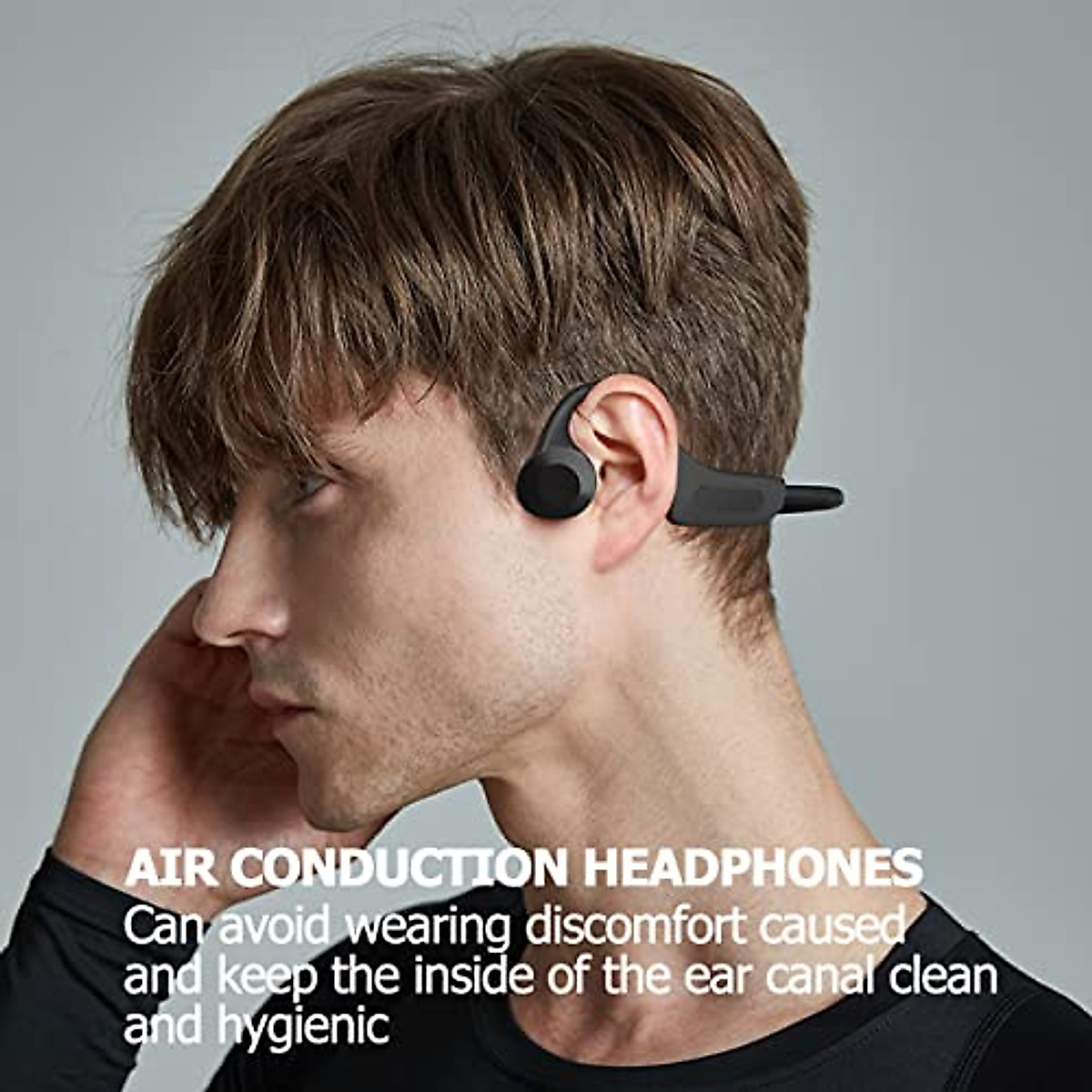 Open Ear Headphones, Wireless Sports Air Conduction Headphones Lightweight Bluetooth 5.1 Headset with Mic Answer Phone Call Music for Running, Hiking, Driving, Cycling, Yoga, Birthday Present