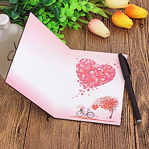 Creawoo Handmade Walnut Wood Love Greeting Card with Unique Gift Card Box The Best Valentine's Day, Anniversary Birthday Gift Idea Card for Her, Him, Wife, Husband