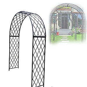 Rose Arch Garden Trellis Arbor Metal Archway Heavy Duty Strong Tubular Pergola Weatherproof, for Roses Support Archway120 * 40 * 230cm, 150 * 40 * 230cm (Black 300 * 40 * 250cm)