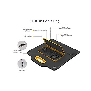 Powerness 120 Watt 18V Portable Solar Panel with 16.4 Feet/5 Meters DC Extension Cable