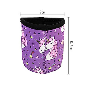 HaiMay 6 Pieces Reusable Ice Cream Sleeves Ice Cream Cover Ice Cream Holder Covers with Spoon Holder, Unicorn Style