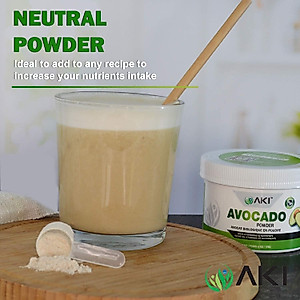 AKI Avocado Superfood Powder (6oz/170g) - Rich in Nutrients, Vitamins, Omega 3 & Antioxidants - Ideal for Smoothies, Yogurt or Milkshake Popsicles - Vegan & Non-GMO