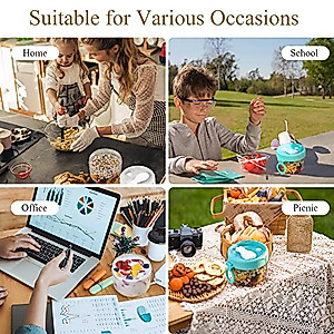 Overnight Oat Containers with Lids and Spoons 2PCS, 20oz Portable Plastic Yogurt Jars, Leak-proof Large Capacity Dessert Cups for Yogurt Breakfast On The Go Cups, Oatmeal Jars Snack Containers