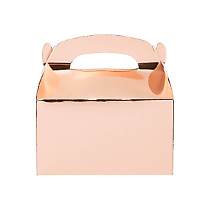 Juvale 24 Pack Rose Gold Gable Boxes for Baby Shower, Wedding, Birthday Themed Party Favors (6.2 x 3.5 x 3.6 In)