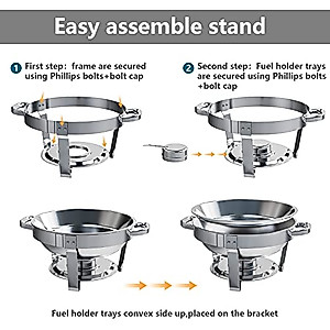 NPOUE Chafing Dish Buffet Set 5 QT Stainless Steel Buffet Servers And Warmers, Chaffing Servers With Covers, Catering, Chafer,Food Warmer For Parties…