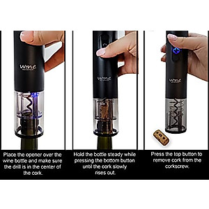 Electric Wine Opener Gift Set, Electric Wine Aerator Pourer, Wine Decanter Set, Vacuum Wine Stopper, Automatic Wine Dispenser Pump, Rechargeable Wine Bottle Opener (Black)