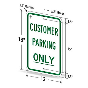 SmartSign "Customer Parking Only" Sign | 12" x 18" 3M Engineer Grade Reflective Aluminum