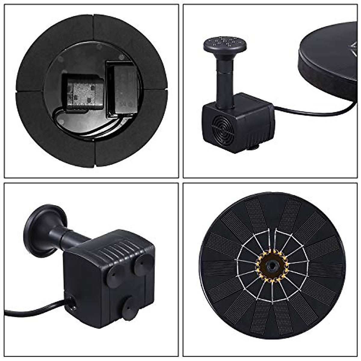 XXXDXDP Solar Powered Energy Fountain Pump Kit Water Pump Set with DIY Fountain Pump for Outdoor Fish Tank Pond Garden Patio Lawn Pool