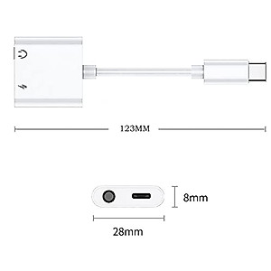 USB-C to 3.5mm and Dual USB-C Headphone Charging Adapter,2 in 1 Type C to Aux Audio Jack with PD Fast Charging Compatible with Samsung S22/S21 Note20/10 Pixel 5/4 iPad Pro Air.(2Pack)