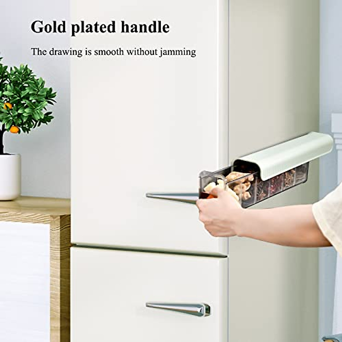 EastVita Wall Mounted Storage Box Punch-Free Multi-Functional Underwear Socks Seasoning Hanging Drawer Organizer with Adjustable Compartments for Closet Kitchen Home Office Green