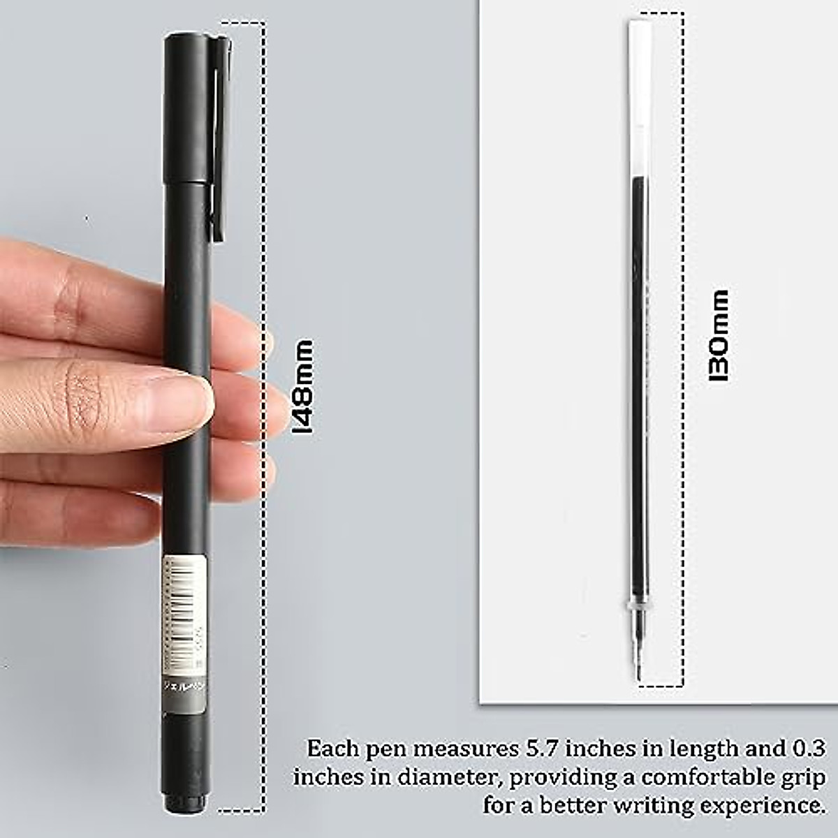 Ouzrpuo 20 Pack Gel Pens, Black Gel Pen Fine Point 0.5mm, Gel Ink Ball Point Pen for Office School Stationery Supply