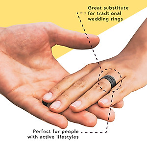 Wildfire Ring Personalized Neon Silicone Wedding Ring with Ring Box, Engagement Ring, Silicone Rubber Wedding Bands for Men Women, Custom Laser Engraved, Anniversary Idea for Couples (Yellow - Plain, 9)