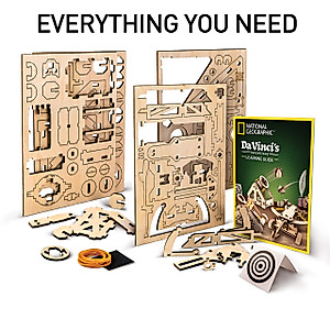 National Geographic Da Vinci Model Kit - Catapult Kit for Kids, 3D Puzzle Building Toy for Boys and Girls, Wood Building Kit for Kids, A Great STEM Project, Engineering Model Kit (Amazon Exclusive)
