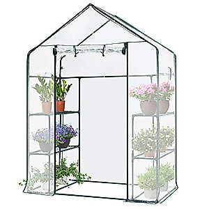 VIVOSUN Transparent 57 x 29 x 77-Inch Mini Walk-in Green House with Windows and Anchors, Plant Garden Hot House
