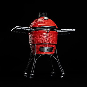 Kamado Joe KJ23RHC Classic Joe II 18-inch Charcoal Grill with Cart and Side Shelves, Blaze Red